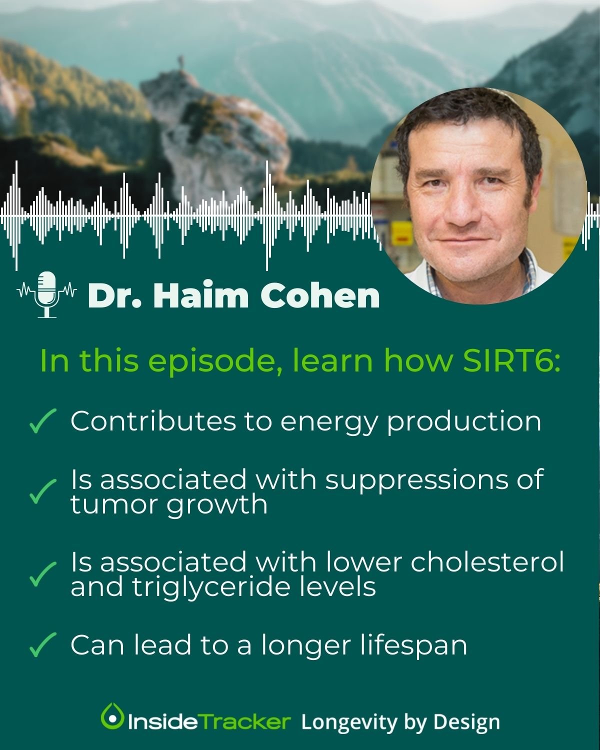 Dr. Haim Cohen—The Protective Role of SIRT6 on Aging and Longevity